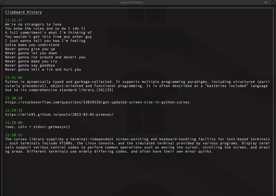 clipboard-tui · PyPI